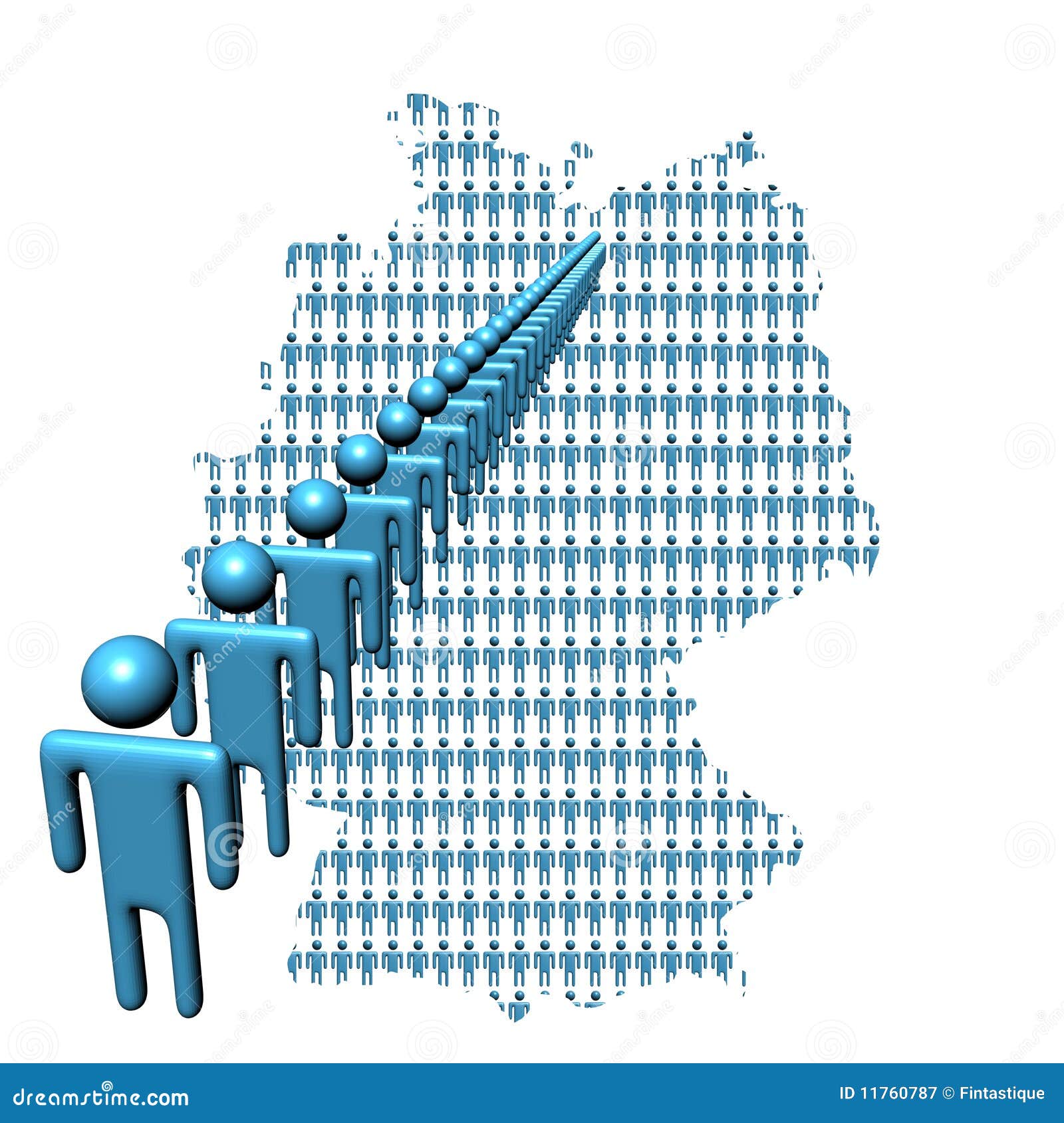 Germany Map with Line of People Stock Illustration - Illustration of ...