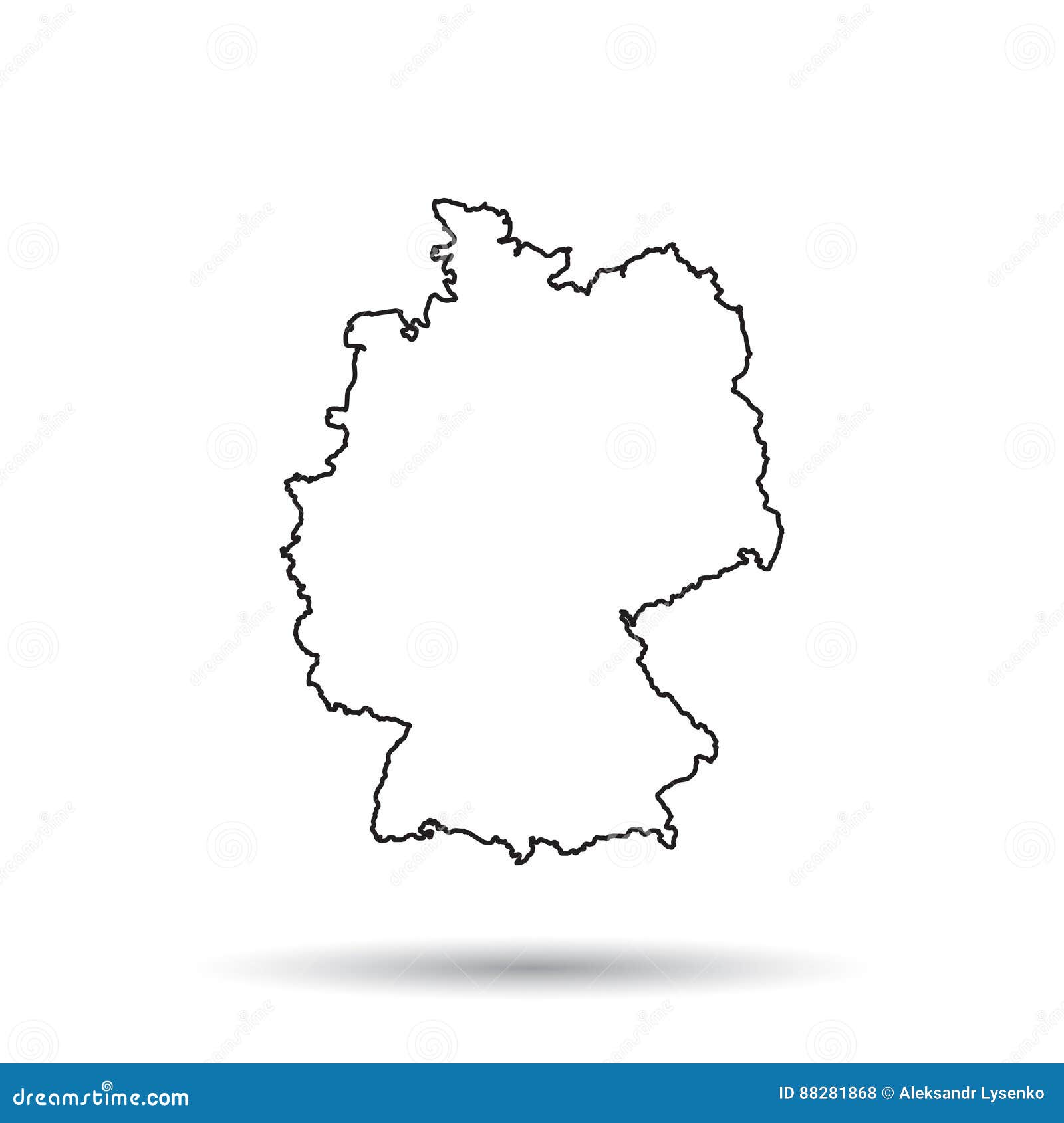 Germany map in line style. stock vector. Illustration of south - 88281868