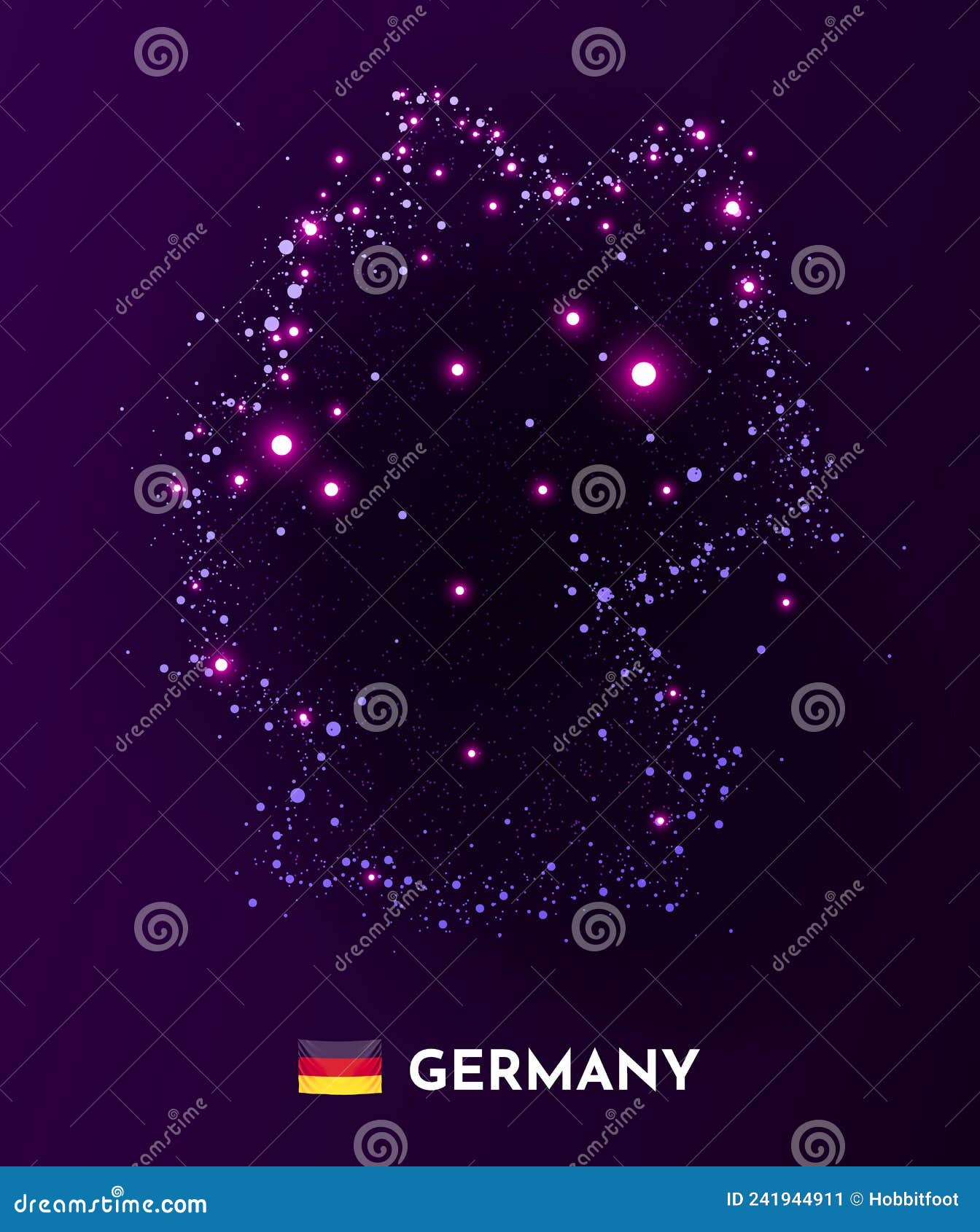 Germany Map Made of Stars and Dots. Globalization Concept. Space View ...