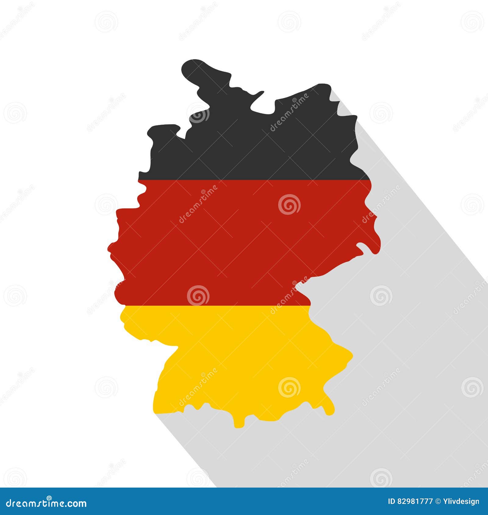 Germany Map with National Flag Icon, Flat Style Stock Vector ...