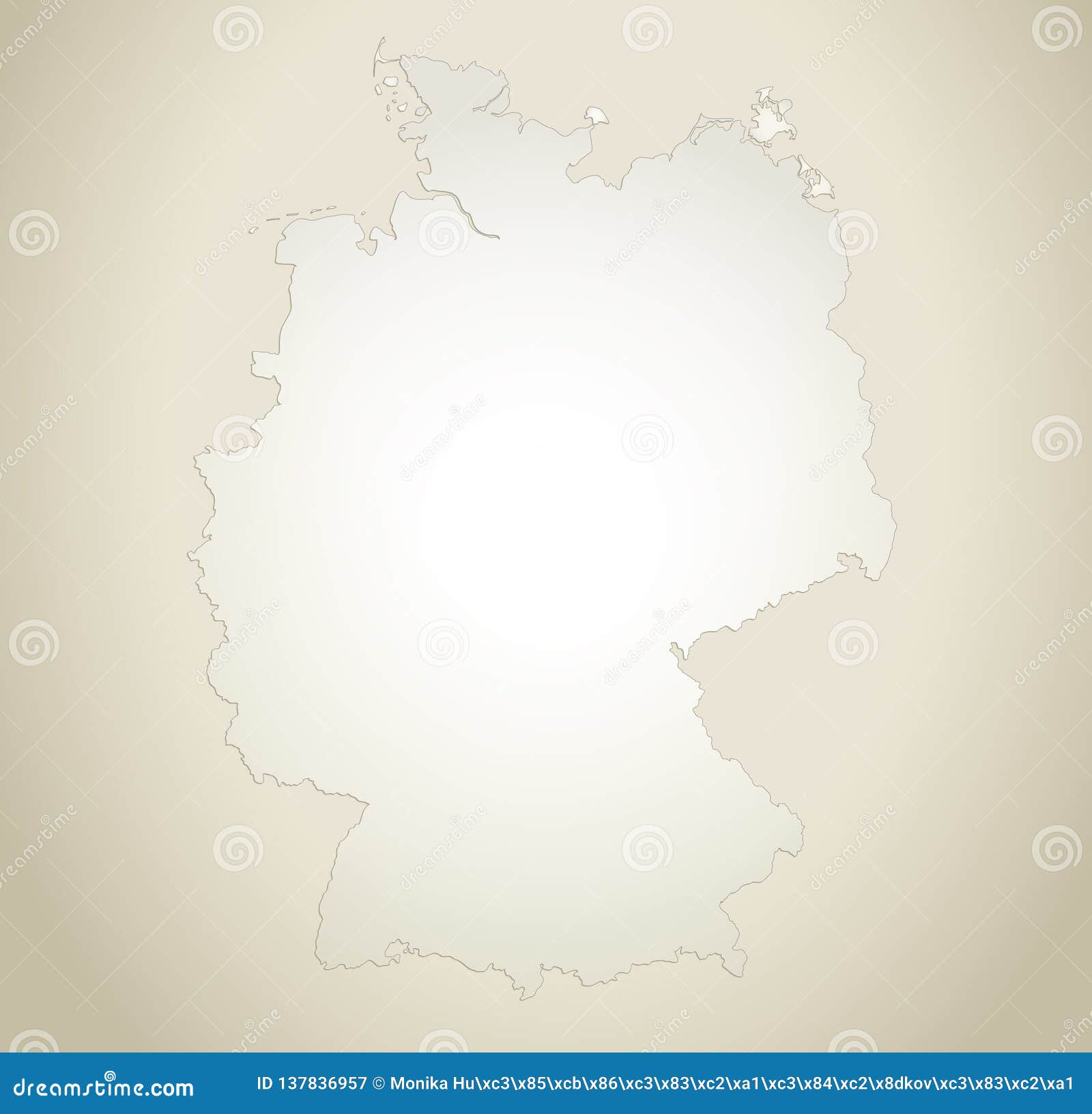 Germany Map Old Paper Background Blank Template Stock Vector ...