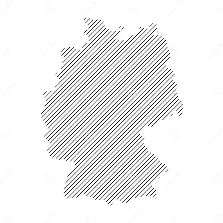 Germany Map from Pattern of Black Slanted Parallel Lines. Vector ...