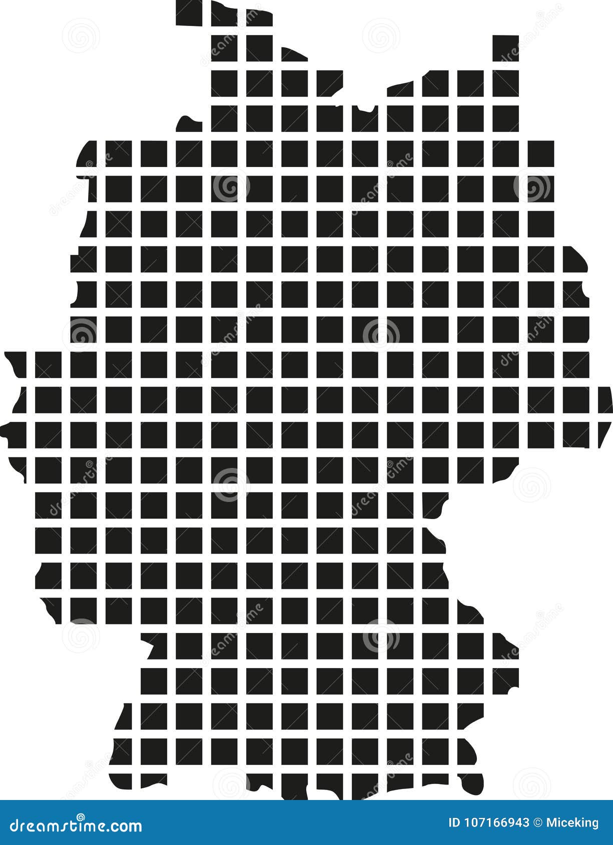 Pixel Map Of Germany. Vector Dotted Map Of Germany Isolated On White ...