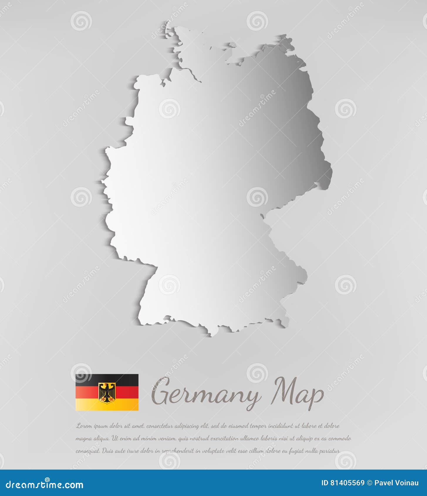 Germany Map with Shadow Effect. Vector Stock Vector - Illustration of ...