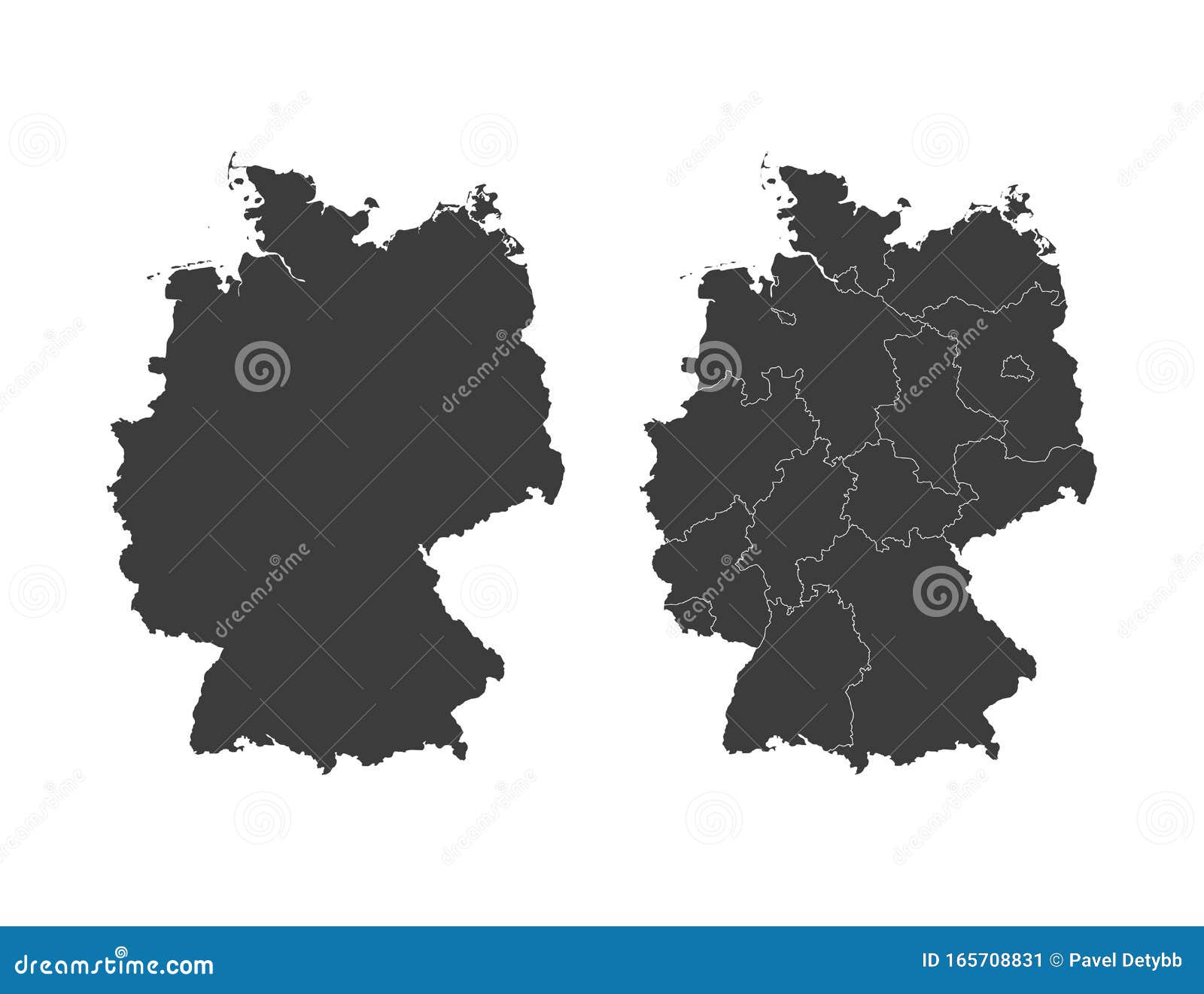 Germany Map, States Border Map. Vector Illustration Stock Illustration ...