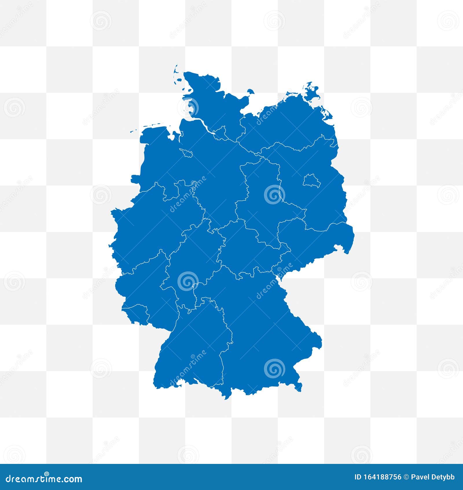 Germany Map on Transparent Background. Vector Illustration Stock ...