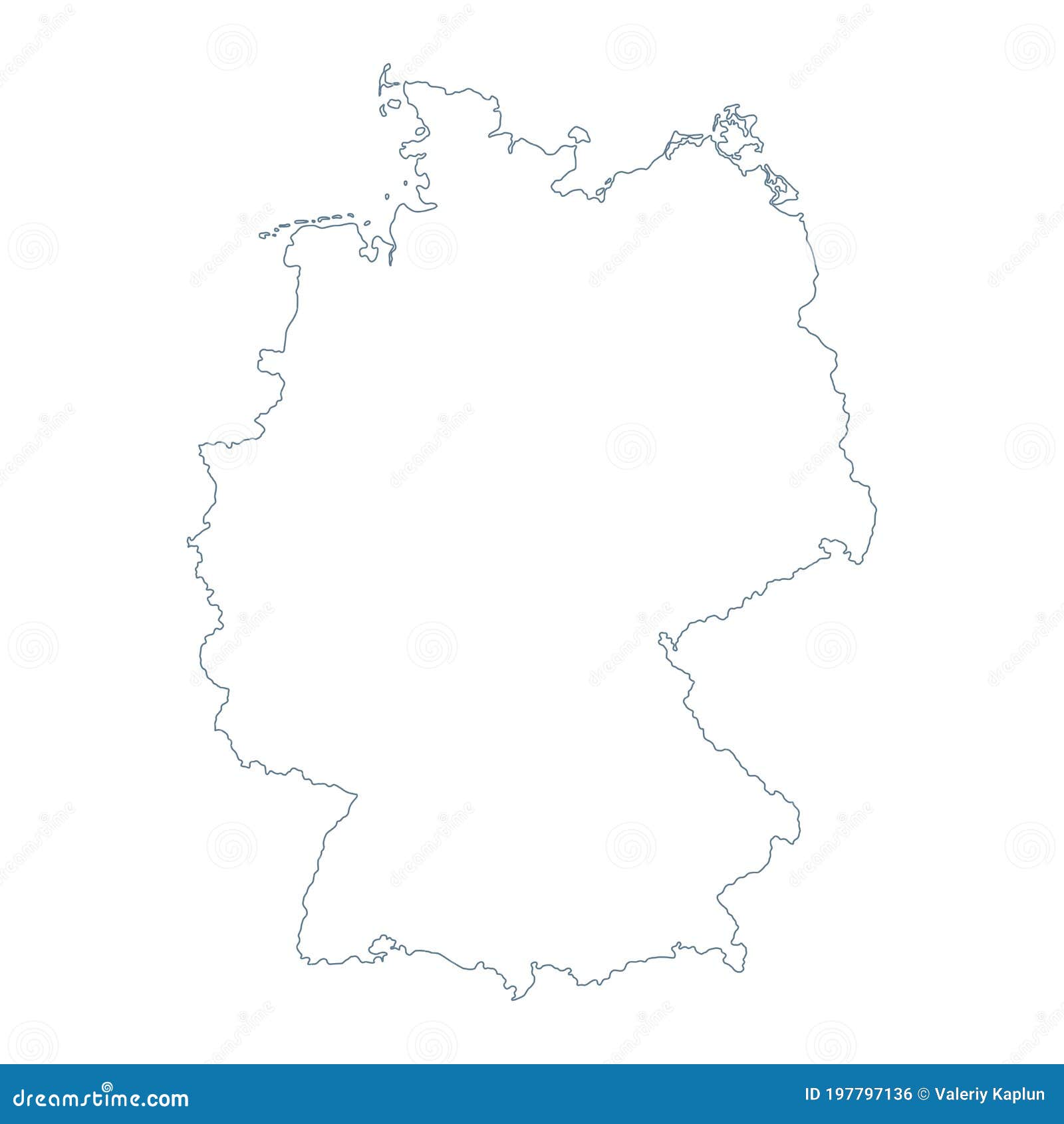 Germany Map - Vector Contour Illustration Stock Illustration ...