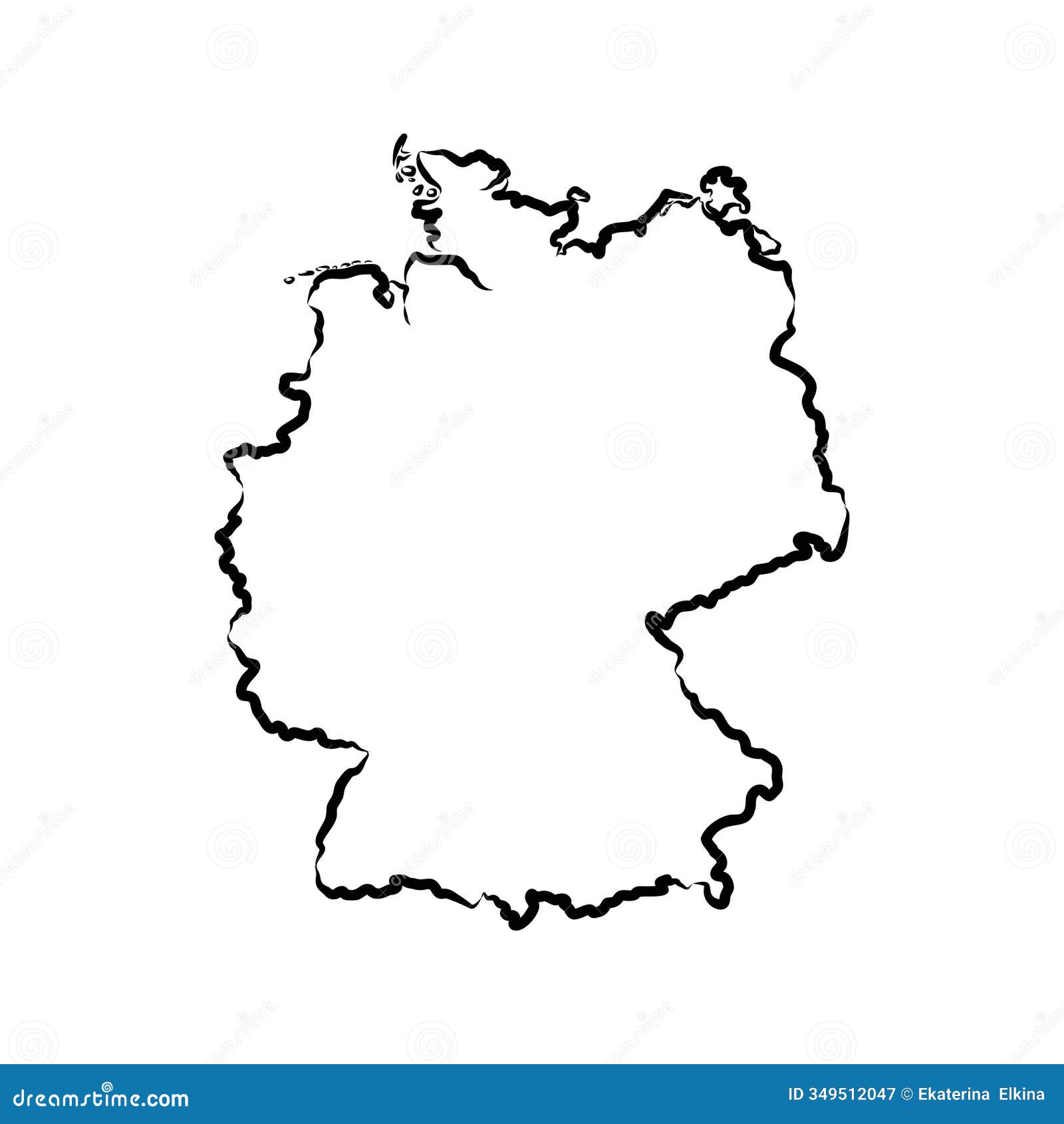 Germany Map Vector Illustration, Scribble Sketch Republic of Germany Map, Germany Map Silhouette ...
