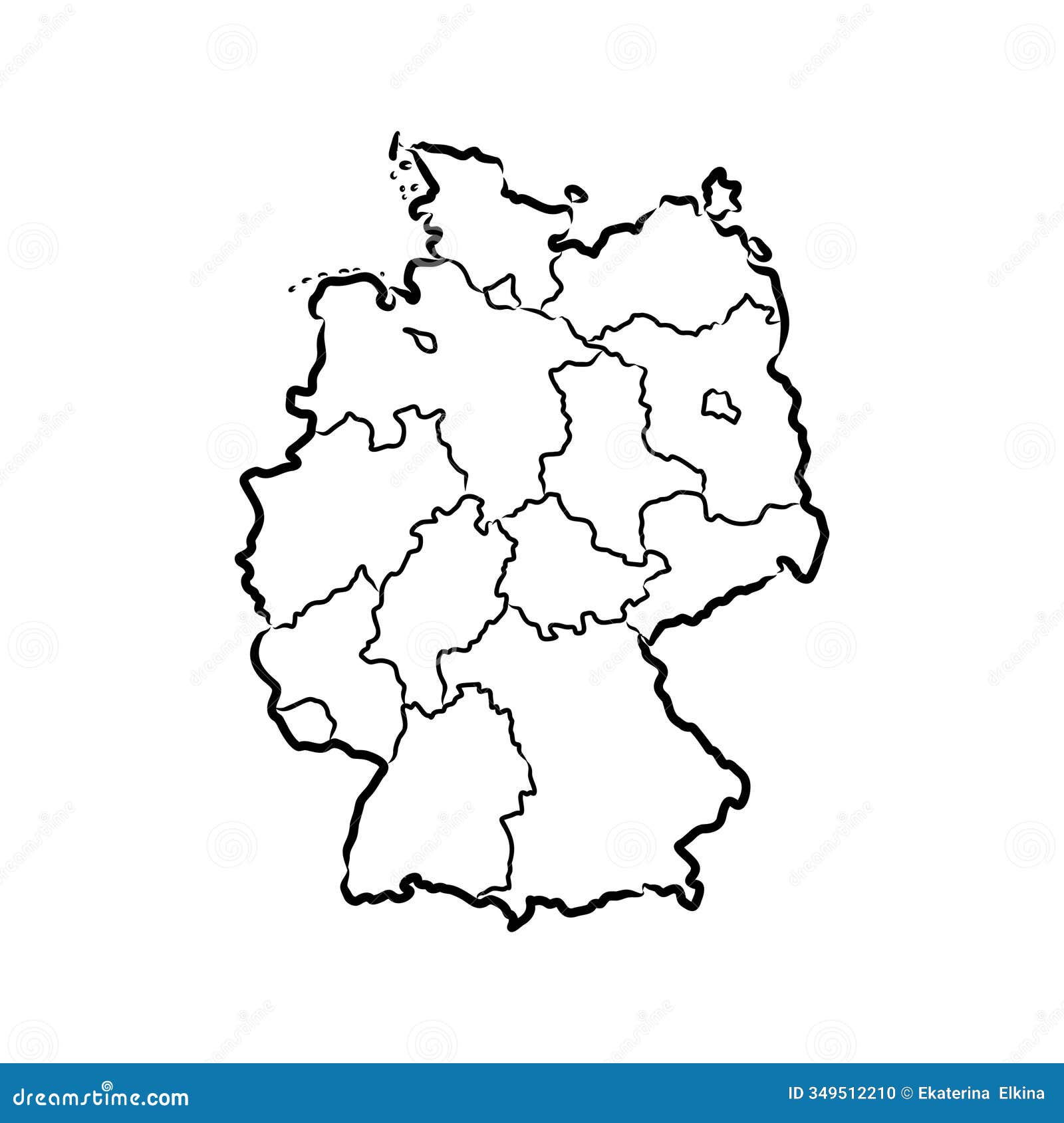 Germany Map Vector Illustration, Scribble Sketch Republic of Germany ...