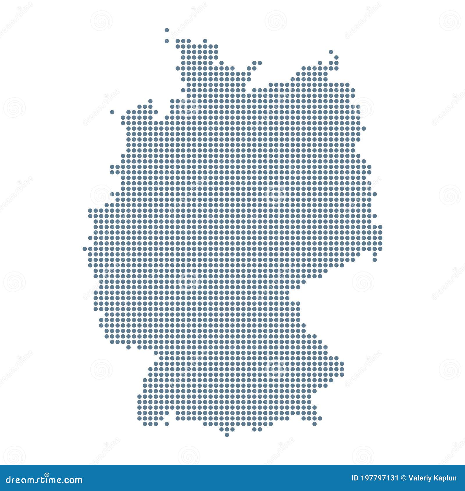 Germany Map - Vector Pixel Solid Contour Stock Illustration ...