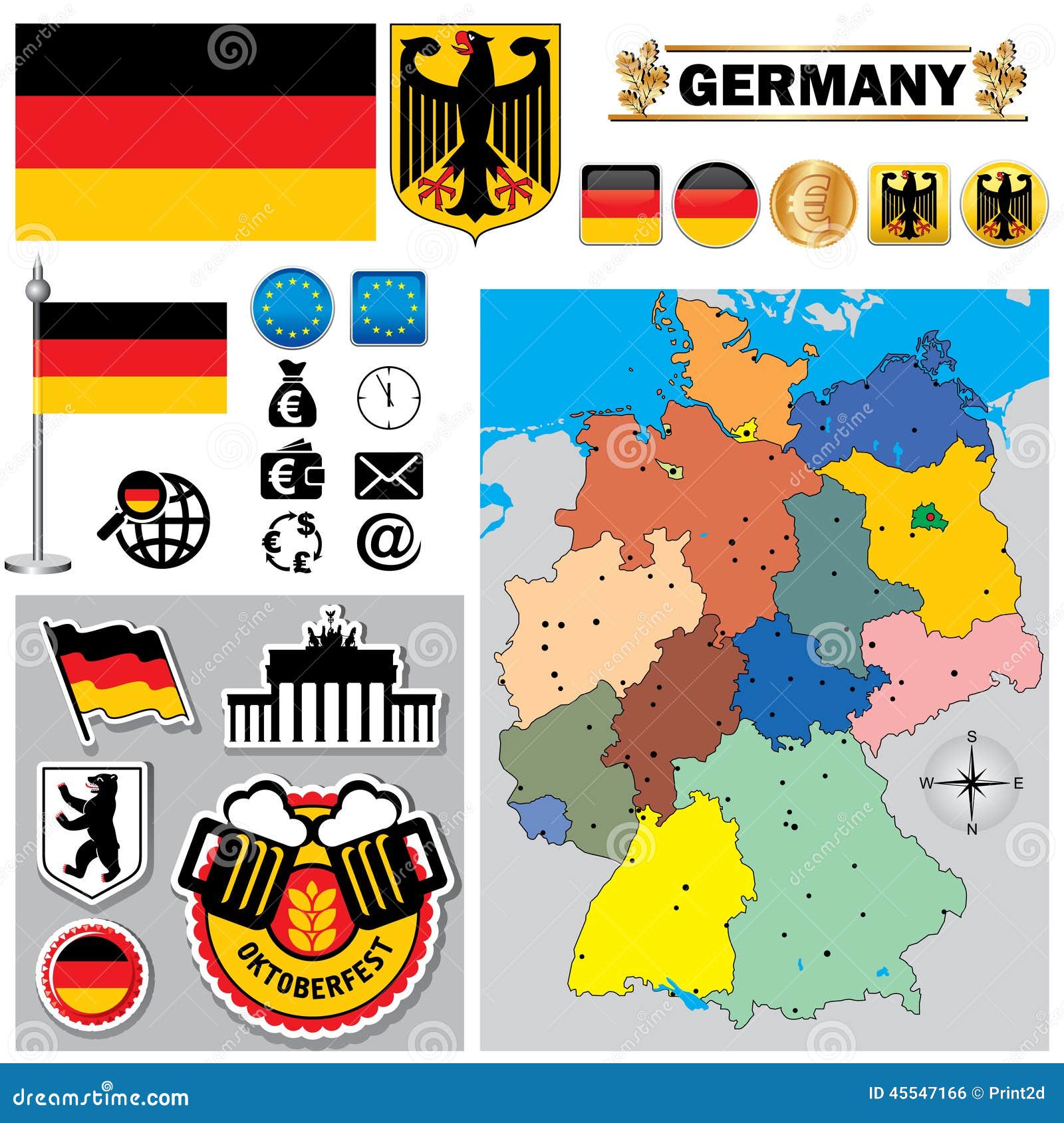 Germany map stock illustration. Illustration of shaped - 45547166
