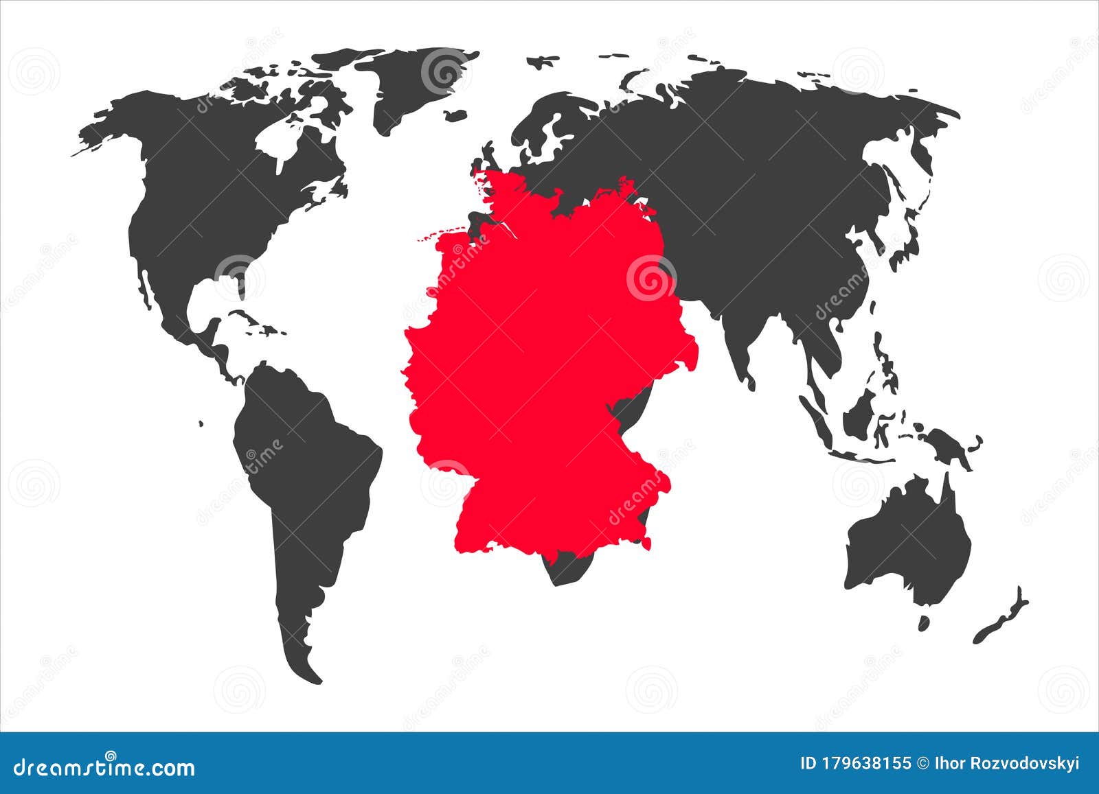 Germany Map on a World Map. EPS 10 Stock Illustration - Illustration of ...