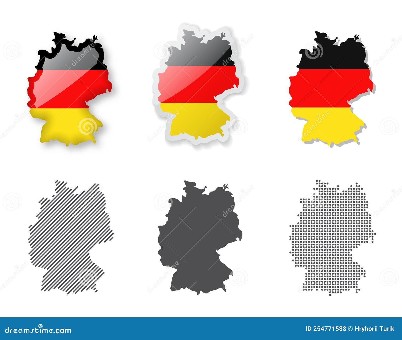 Germany - Maps Collection. Six Maps of Different Designs Stock ...