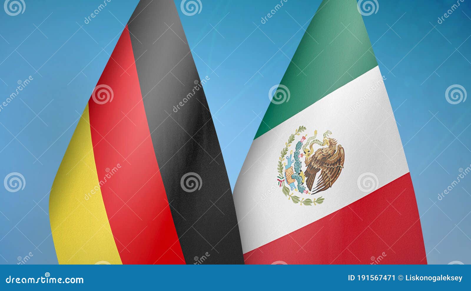 Germany and Mexico Two Flags Stock Illustration - Illustration of ...