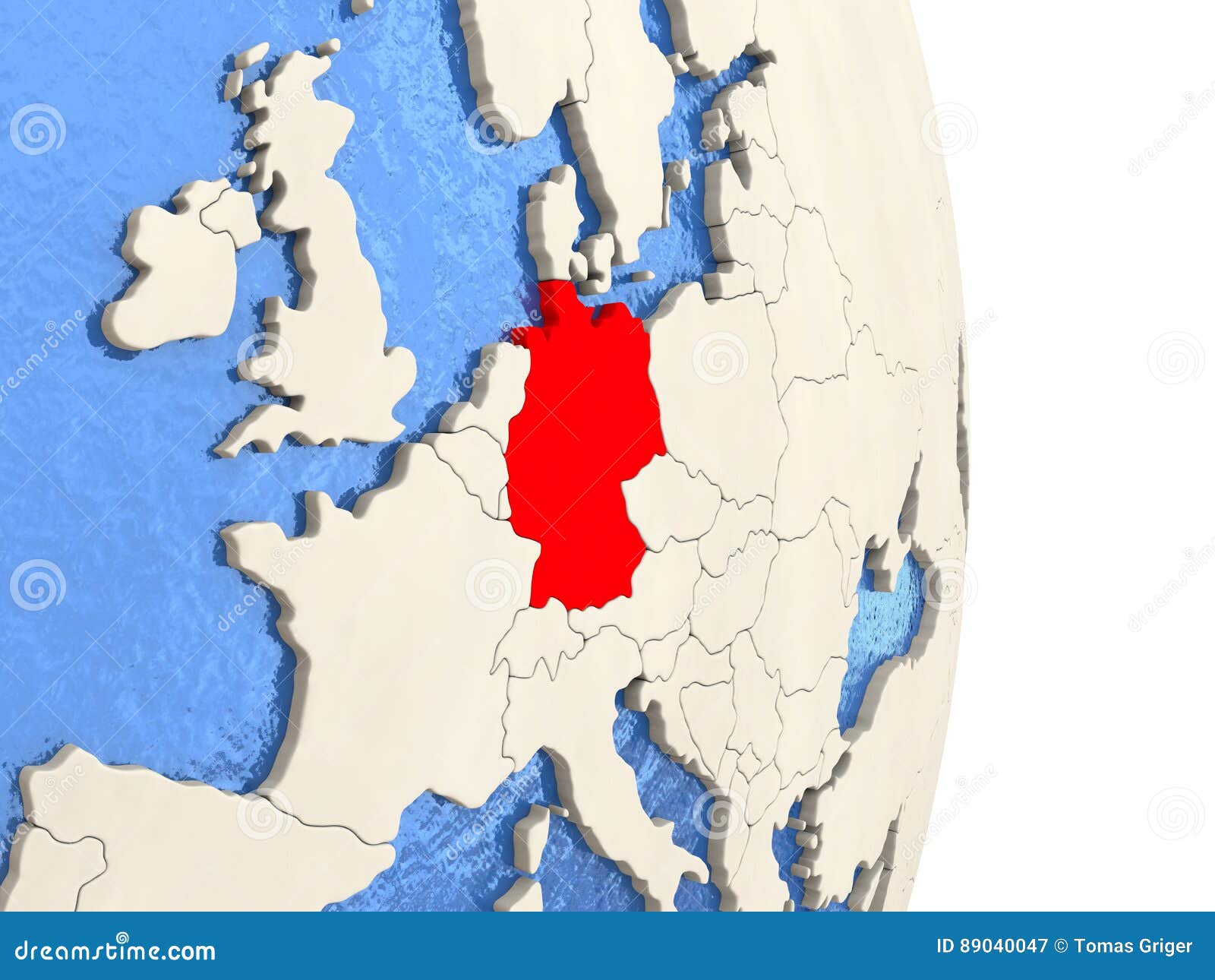 Germany on Model of Political Globe Stock Illustration - Illustration ...
