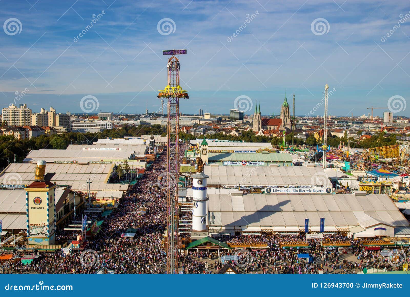 High Angle View on the Overcrowded Oktoberfest in Munich Editorial ...