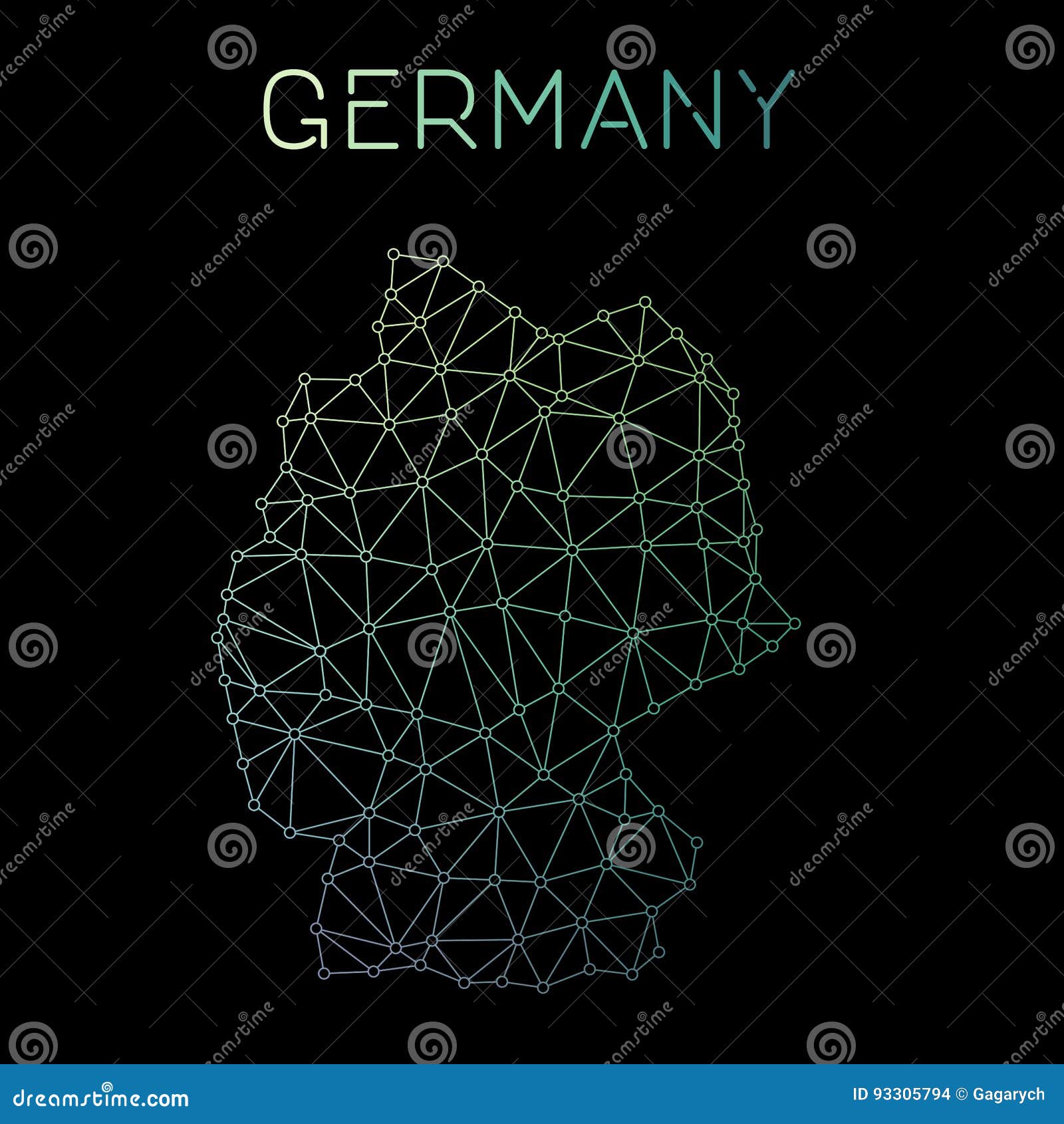 Germany network map. stock vector. Illustration of digital - 93305794