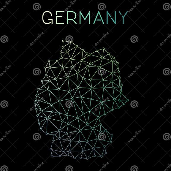 Germany network map. stock vector. Illustration of digital - 93305794