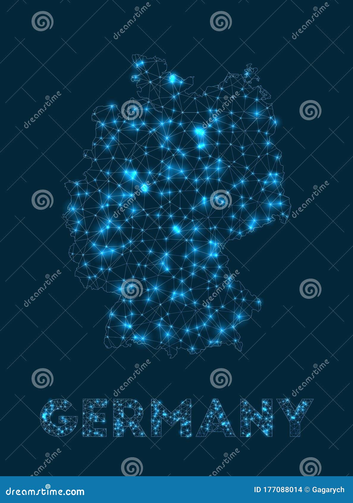 Germany network map. stock vector. Illustration of communication ...