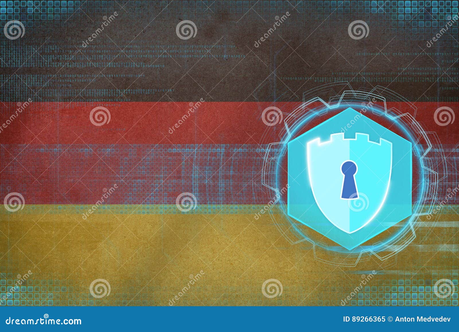 Germany Network Security. Digital Security Concept. Stock Illustration ...