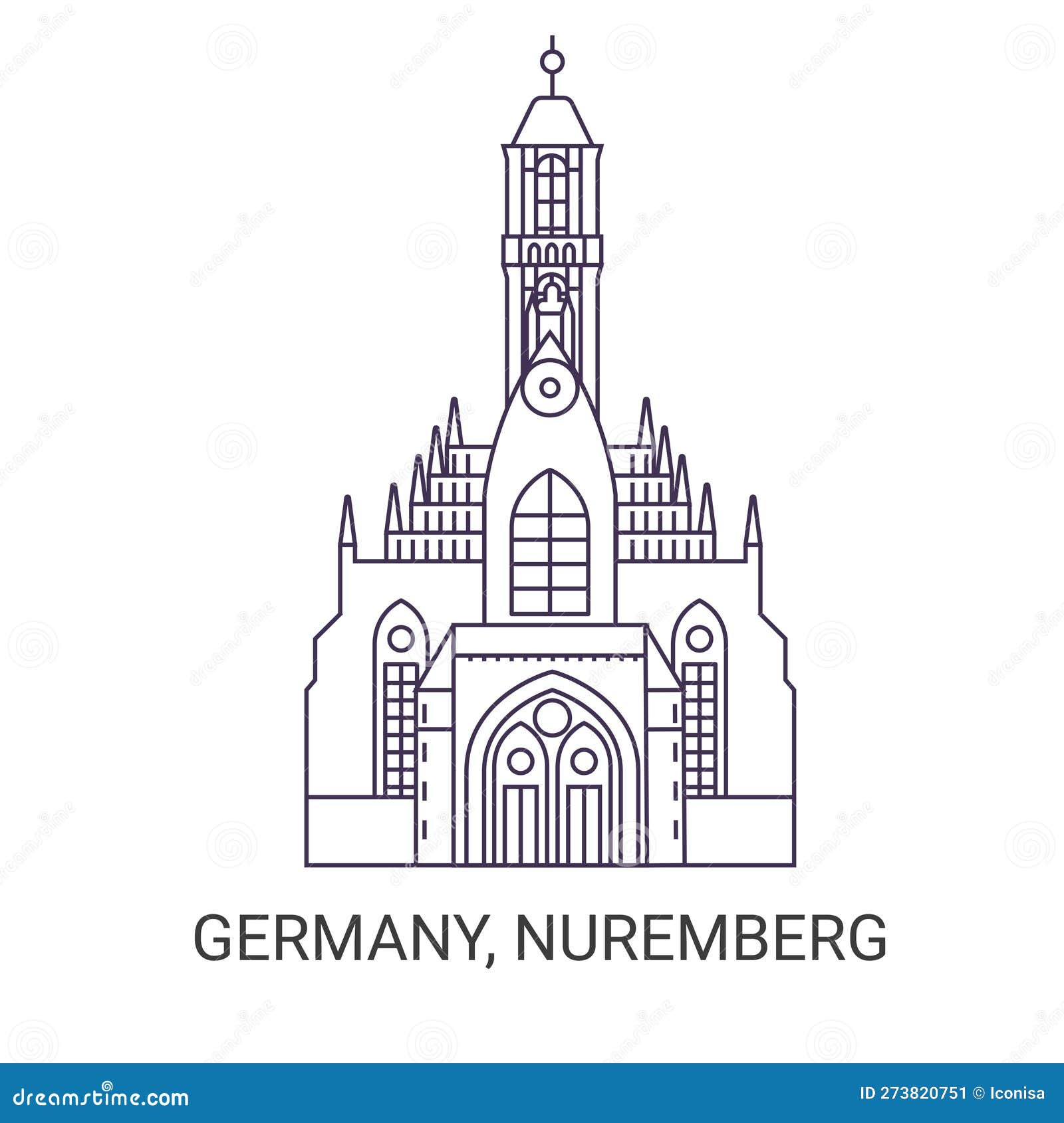 Germany, Nuremberg Line Skyline Vector Illustration. Germany, Nuremberg ...