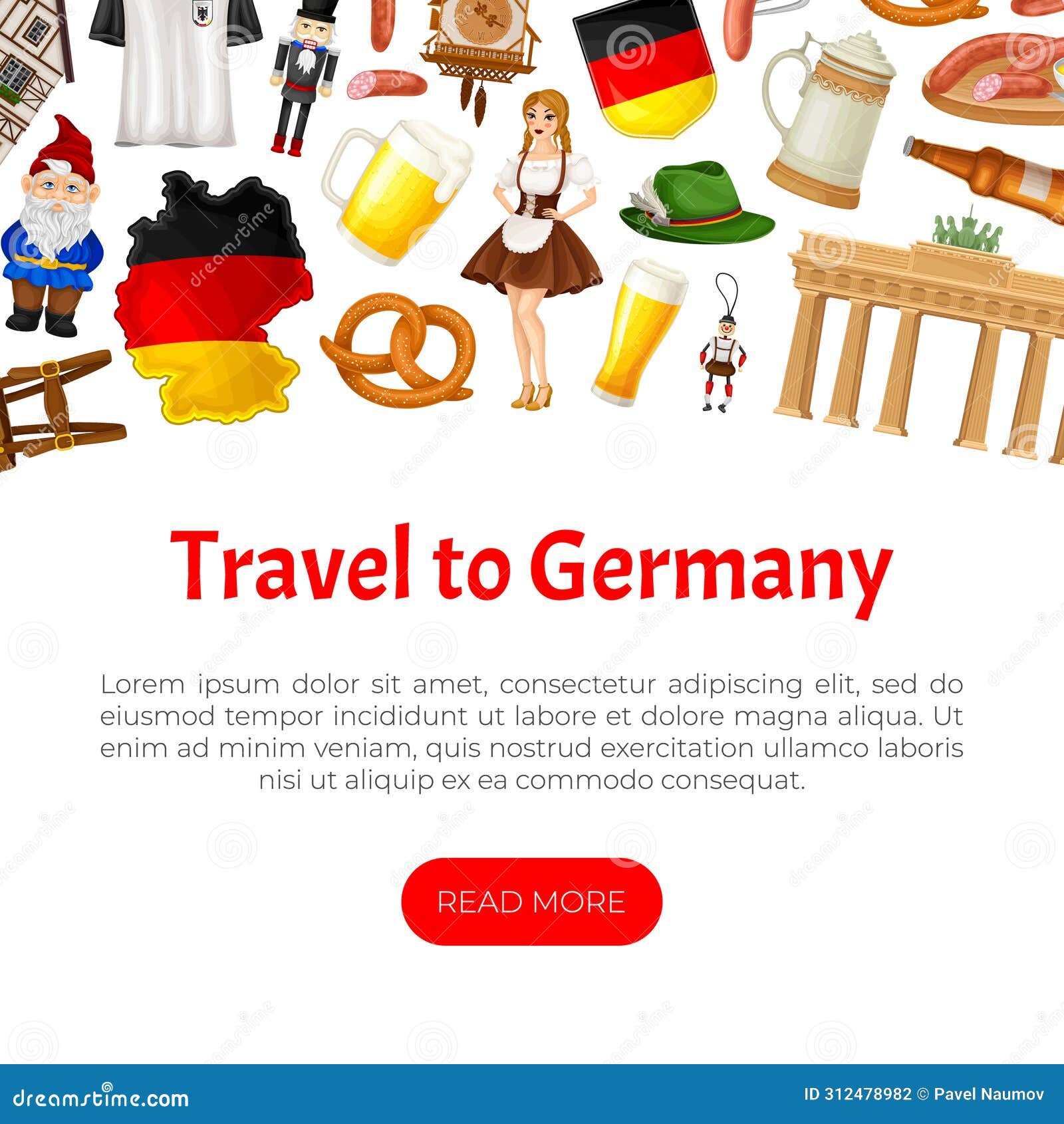 Germany Object and Symbol Banner Design Vector Template Stock Vector ...