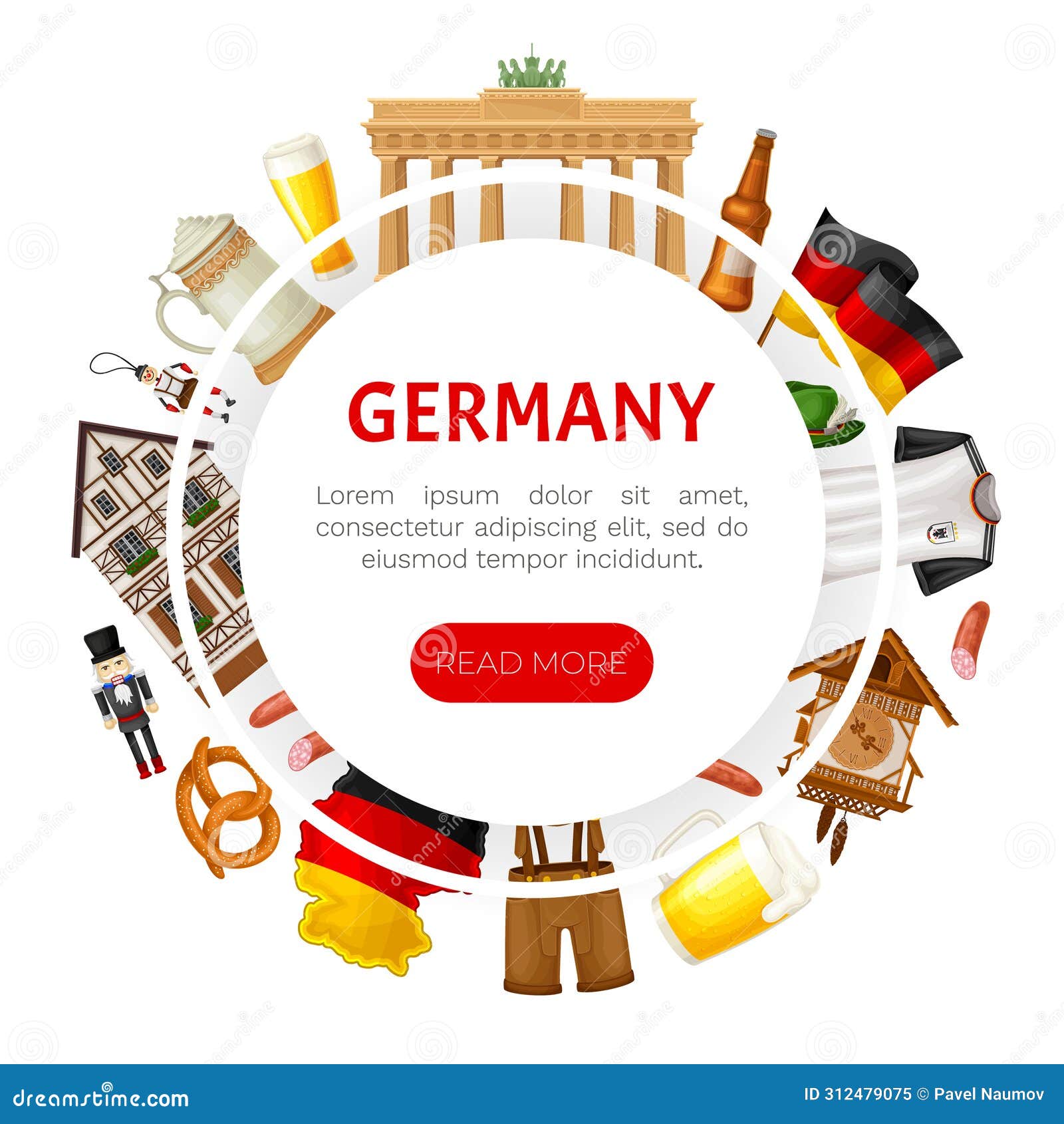 Germany Object and Symbol Banner Design Vector Template Stock Vector ...