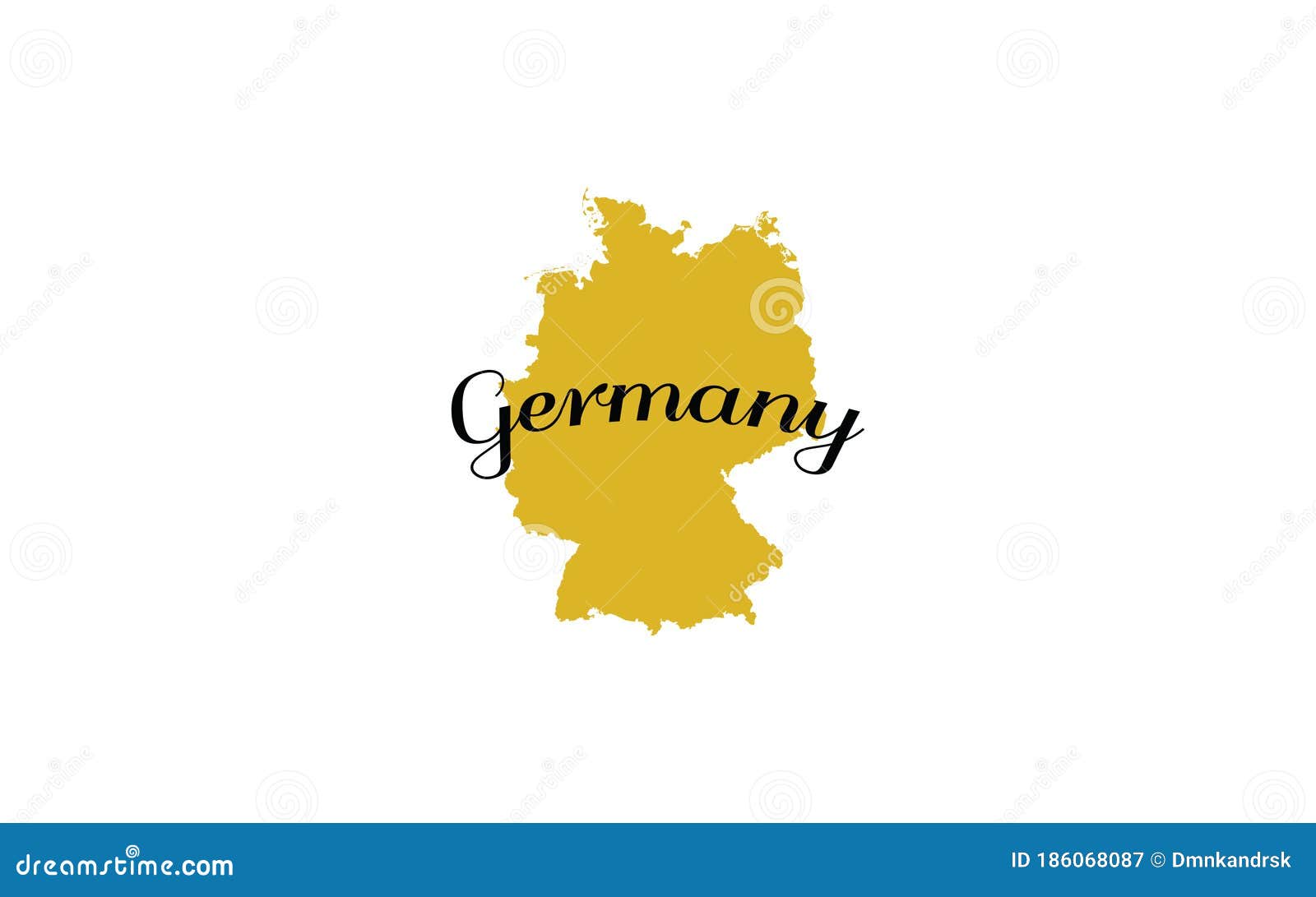 Germany Outline Map Country Shape Stock Vector - Illustration of ...