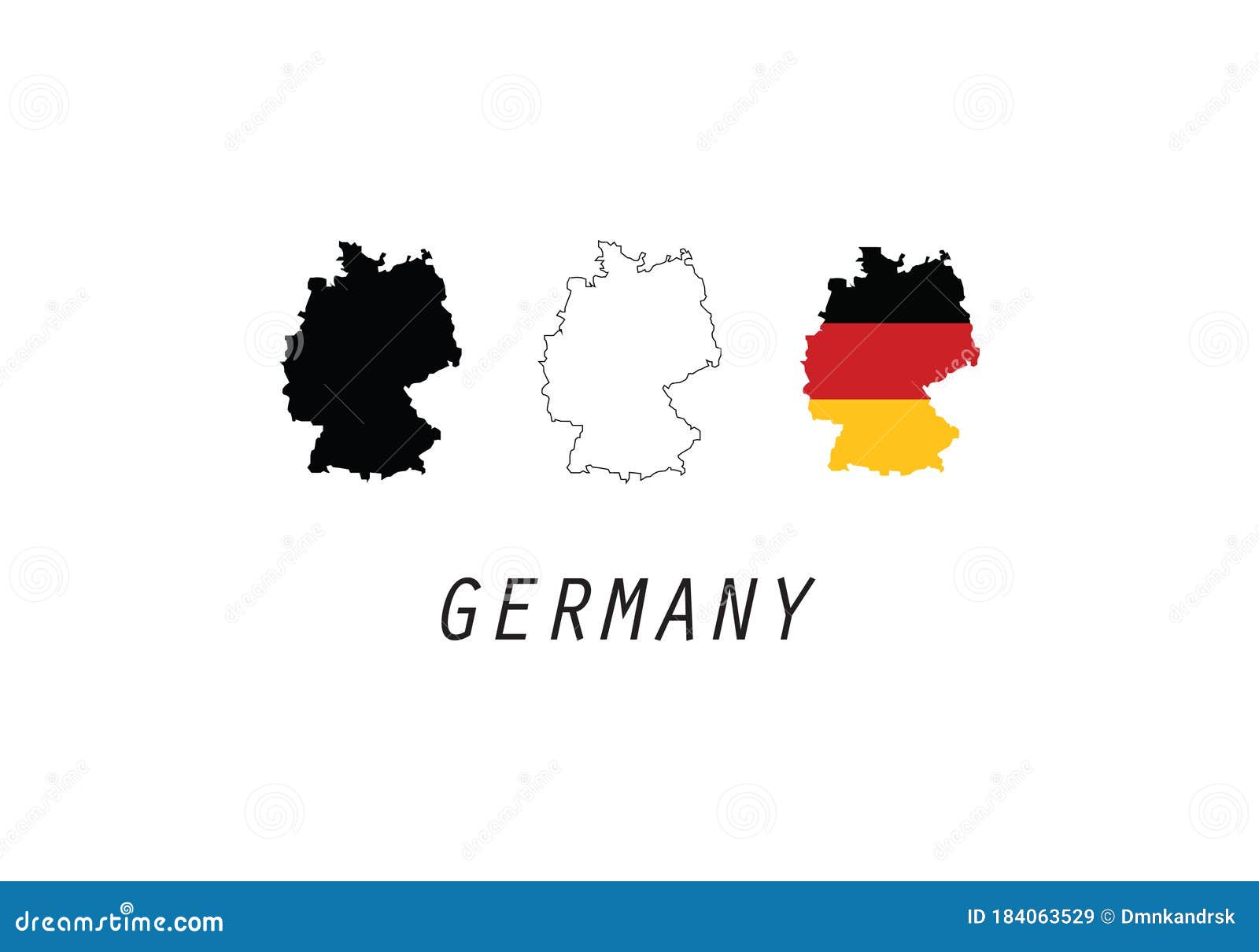 Germany Outline Map National Borders Cartoon Vector | CartoonDealer.com ...