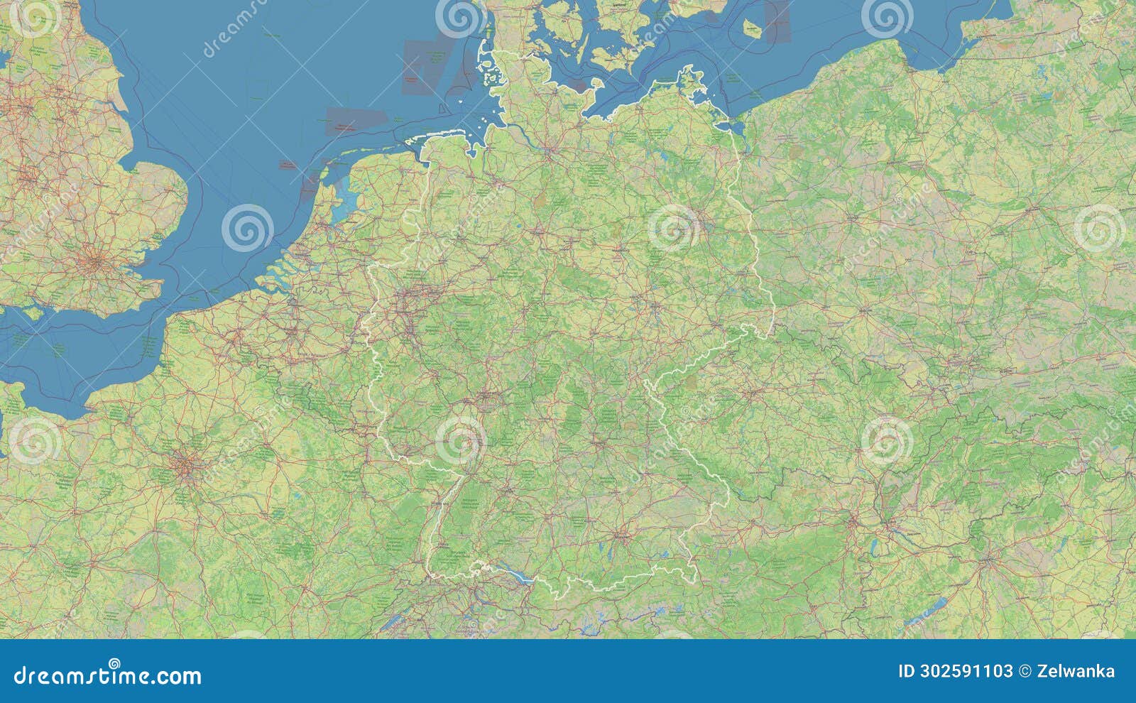 Germany Outlined. Topo Standard Stock Illustration - Illustration of ...