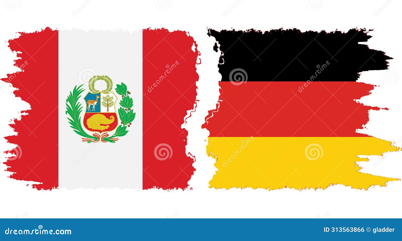 Germany and Peru Grunge Flags Connection Vector Stock Vector ...