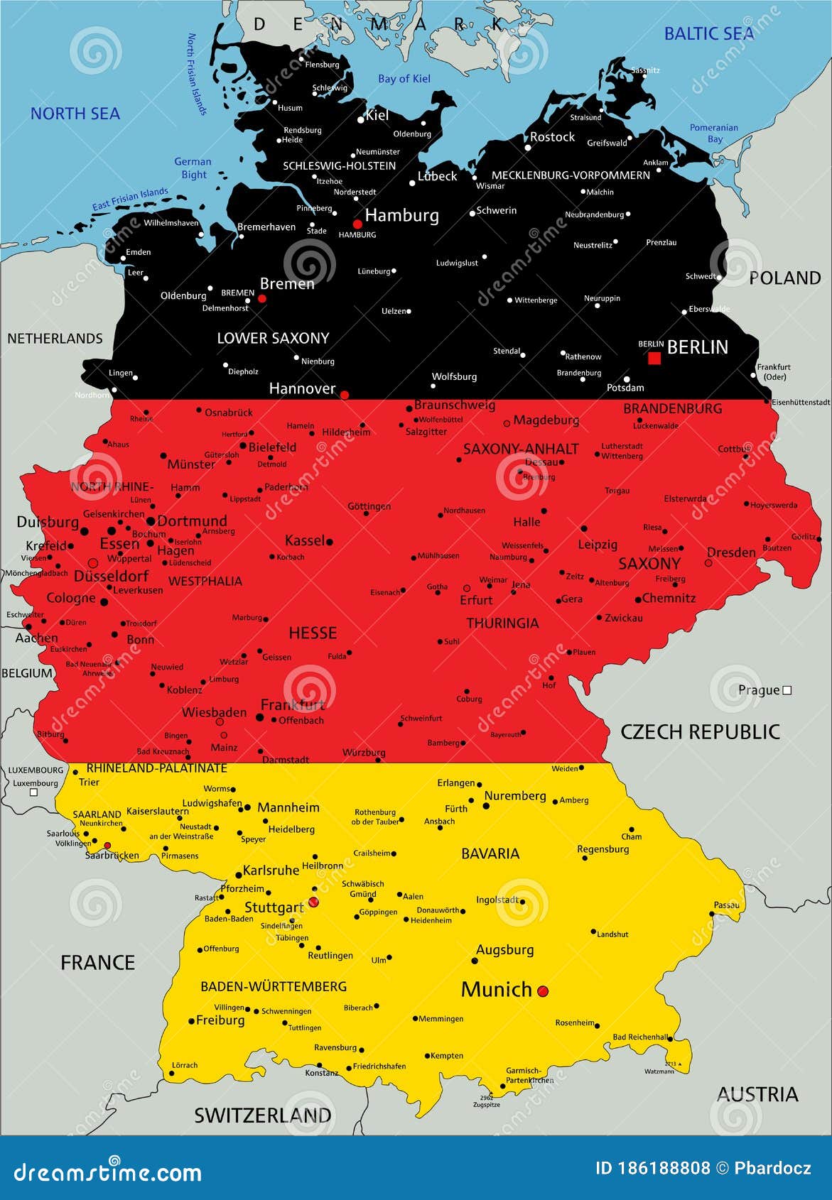 Germany - Highly Detailed Editable Political Map With Separated Layers ...