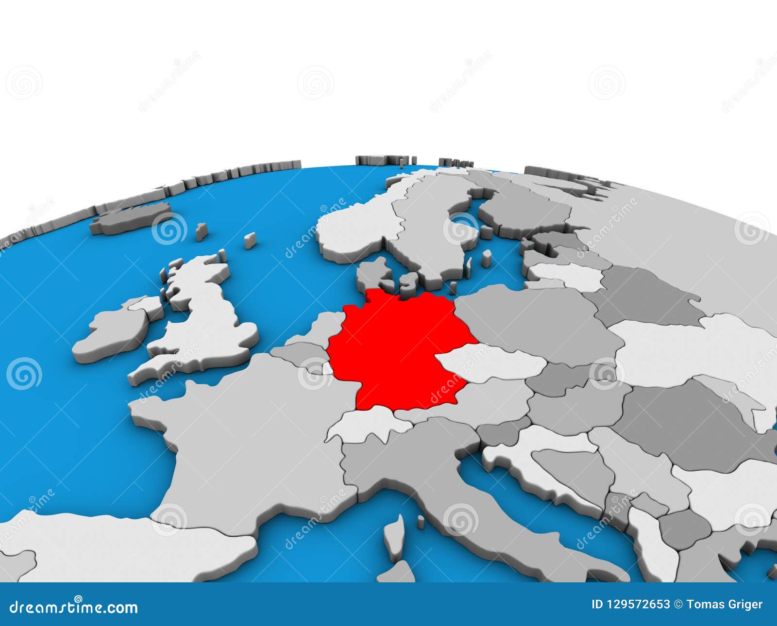 Map of Germany on 3D globe stock illustration. Illustration of ...