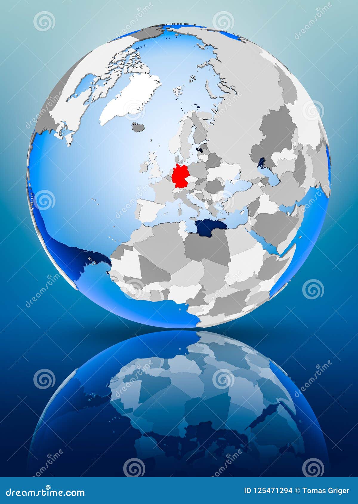 Germany on globe stock illustration. Illustration of country - 125471294