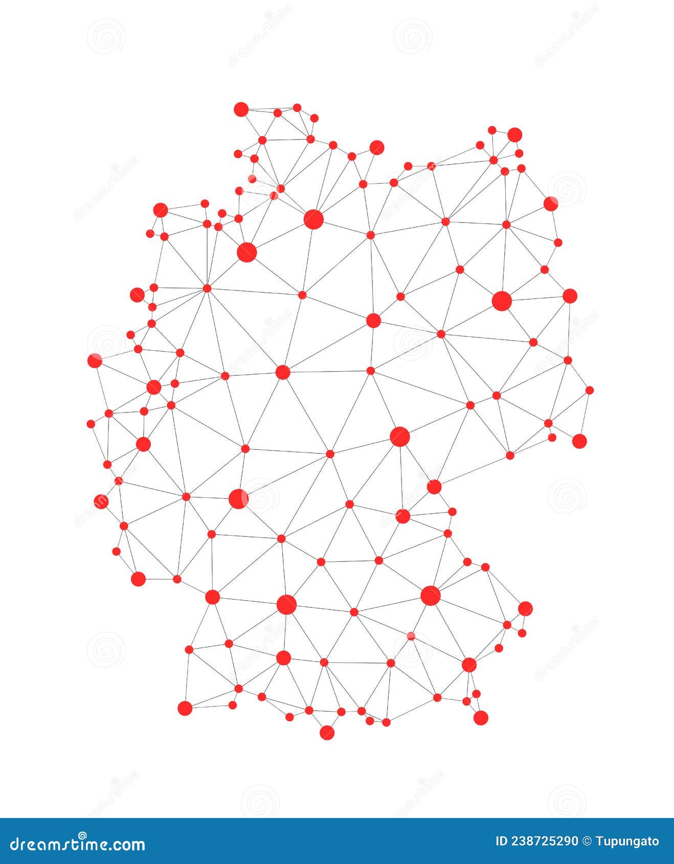 Germany Vector Polygon Map - Modern Style Stock Vector - Illustration ...