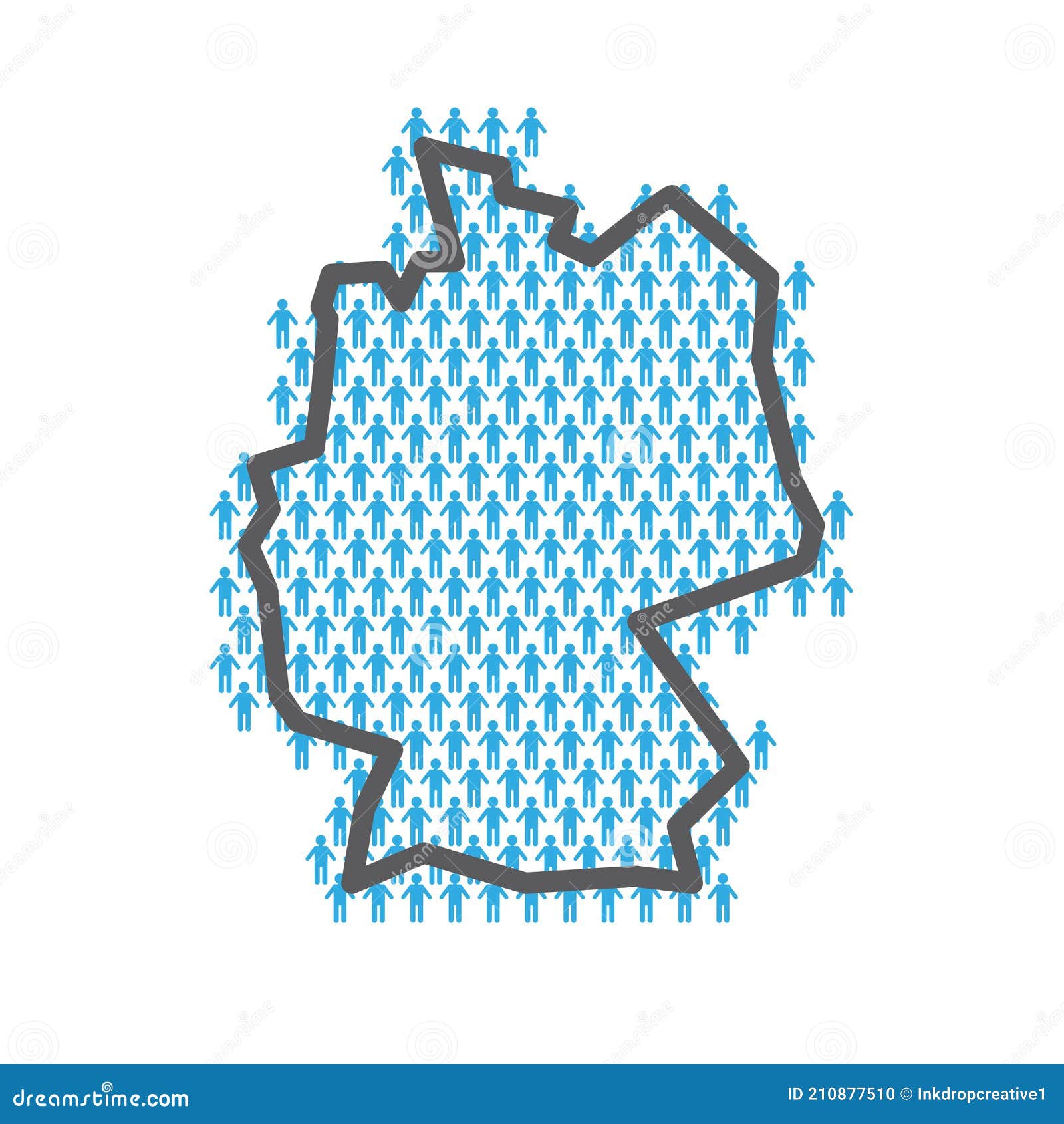 Germany Population Map. Country Outline Made from People Figures Stock ...