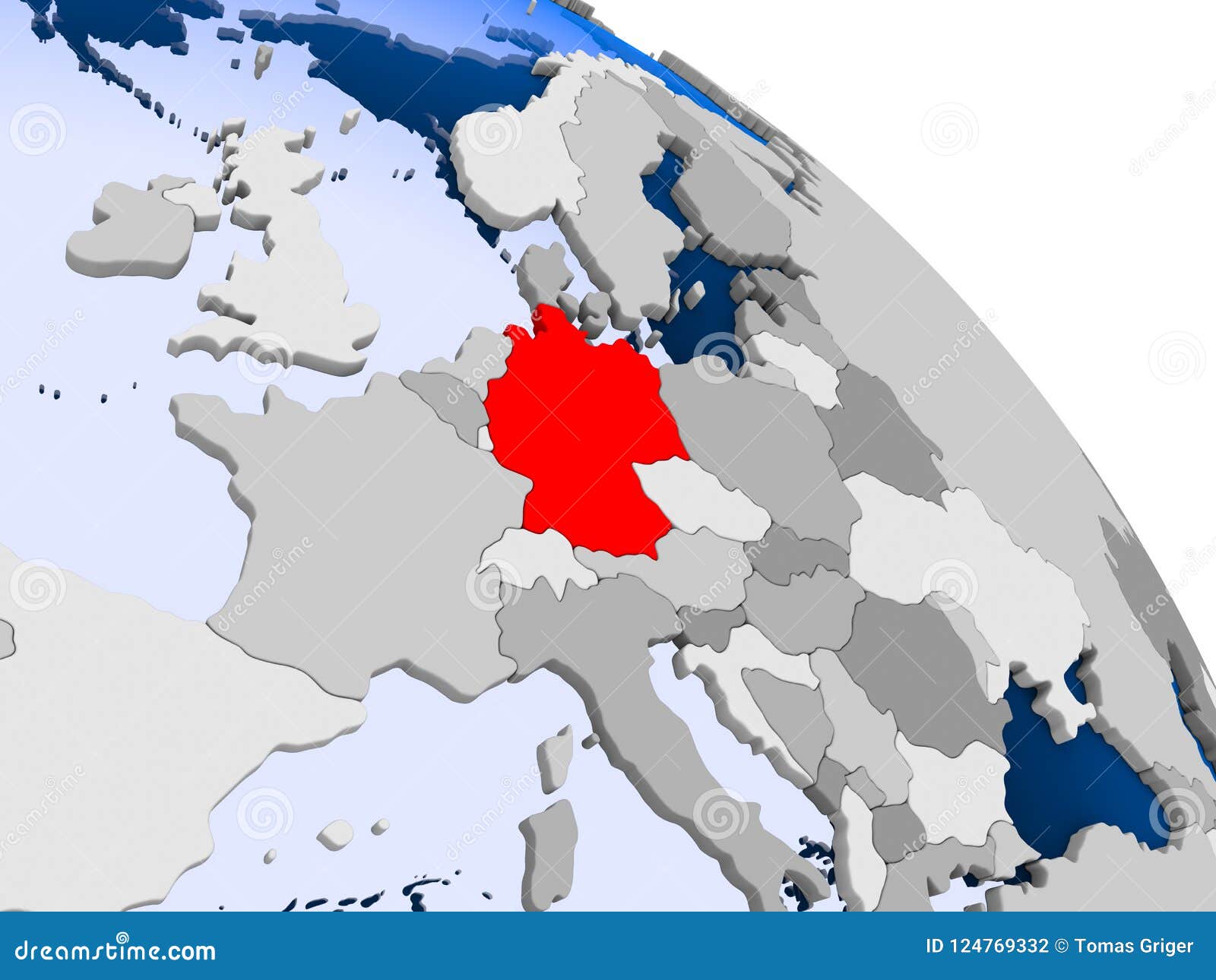 Germany in red on map stock illustration. Illustration of transparent ...