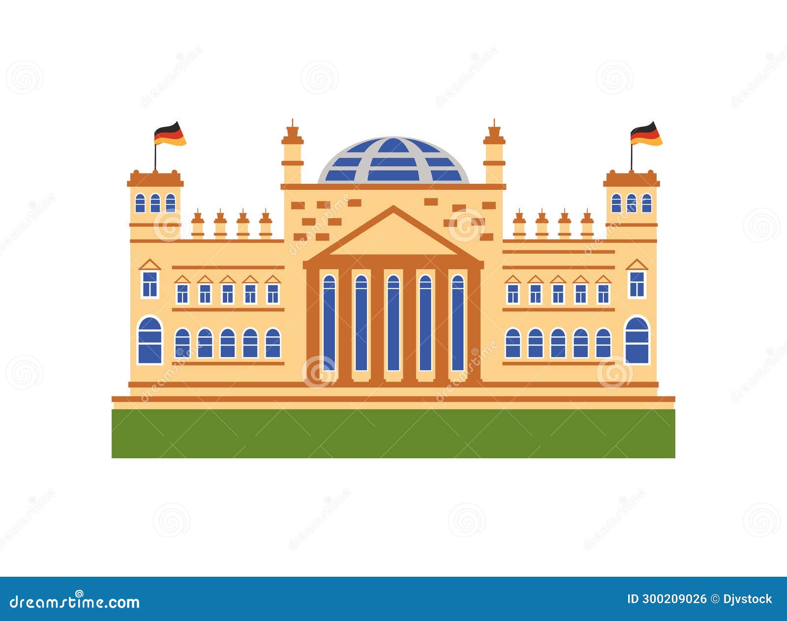 Germany reichstag building stock illustration. Illustration of capital ...
