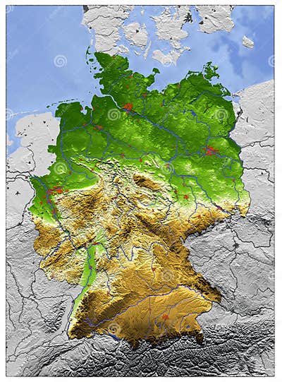 Germany, relief map stock illustration. Illustration of world - 3002856