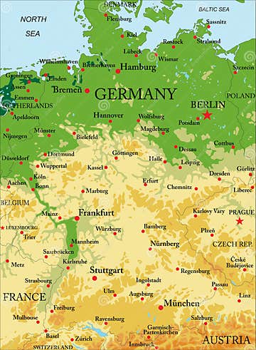 Germany Relief map stock vector. Illustration of koln - 98445723