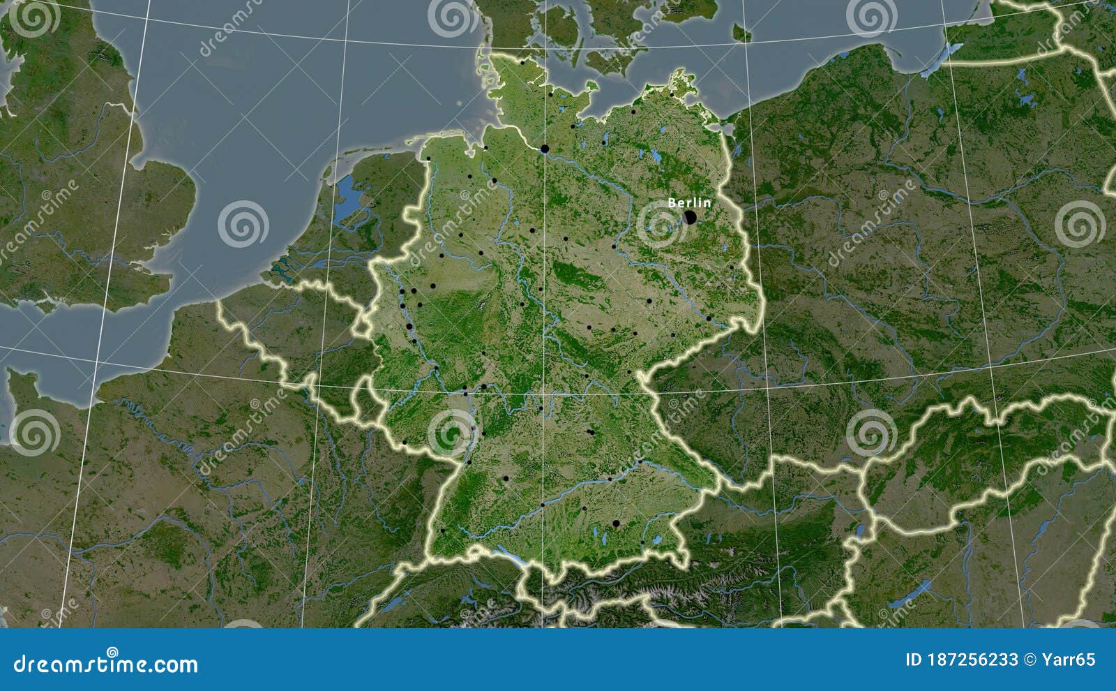 Germany - Satellite. Composition, Borders Stock Illustration ...