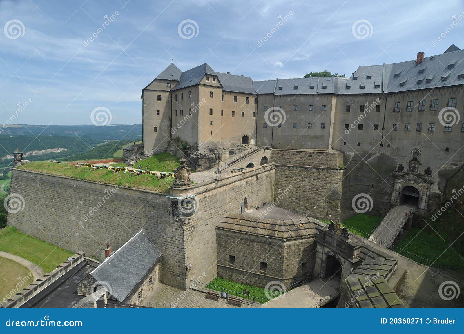 Germany, Saxony, Königstein Fortress Stock Image - Image of rock ...