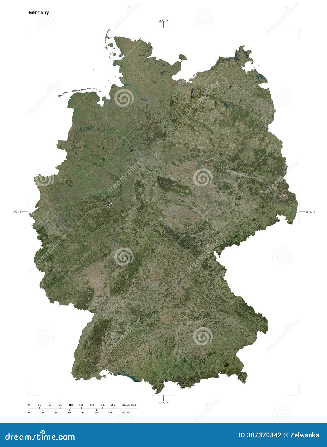 Germany Shape on White. High-res Satellite Stock Illustration ...