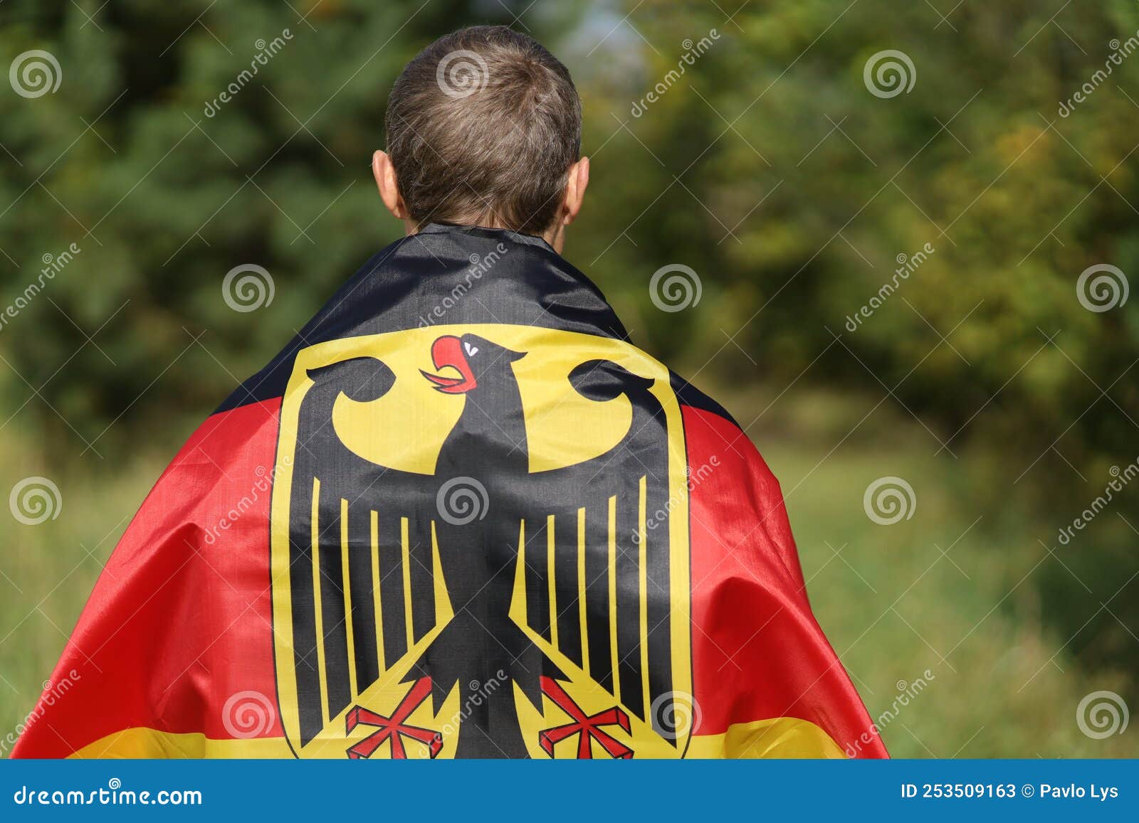 Germany Silk Flag on Man`s Shoulders Stock Image - Image of country ...
