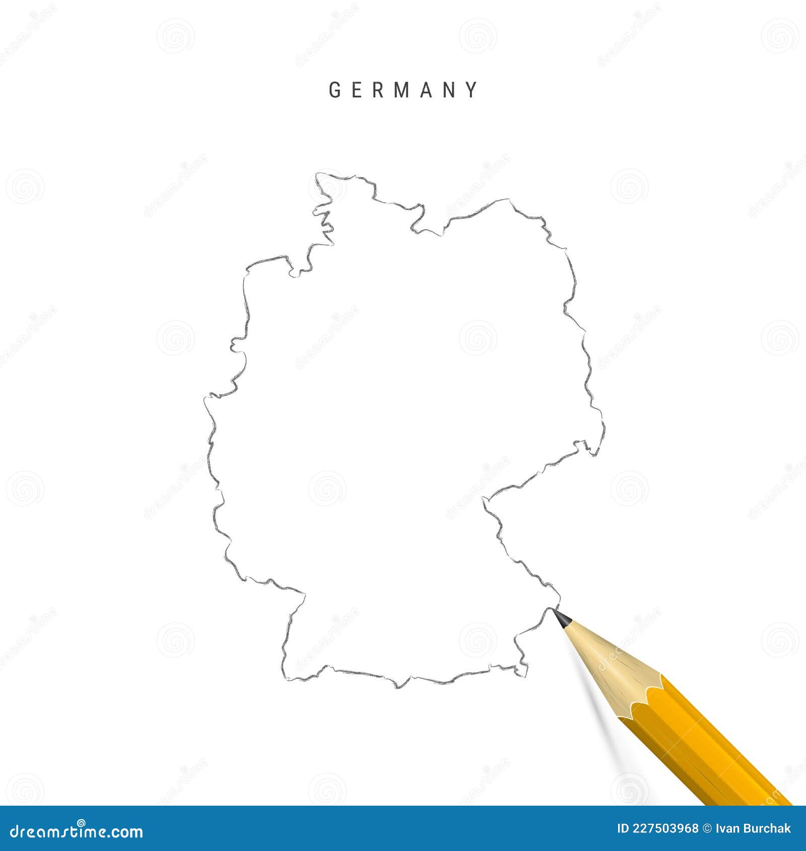 Germany Freehand Sketch Outline Vector Map Isolated on White Background ...
