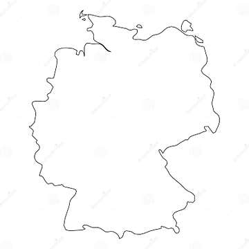 Germany - Solid Black Outline Border Map of Country Area. Simple Flat ...