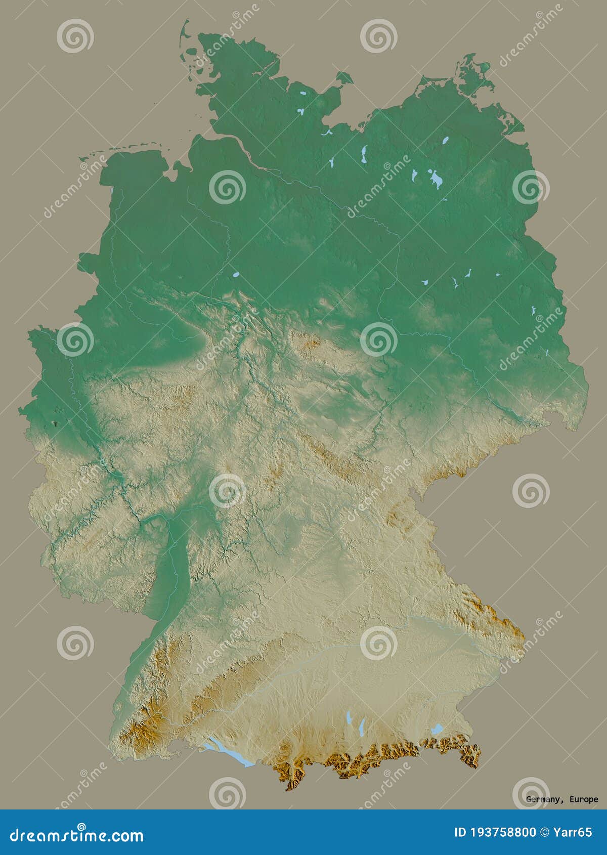 Germany on solid. Relief stock illustration. Illustration of world ...