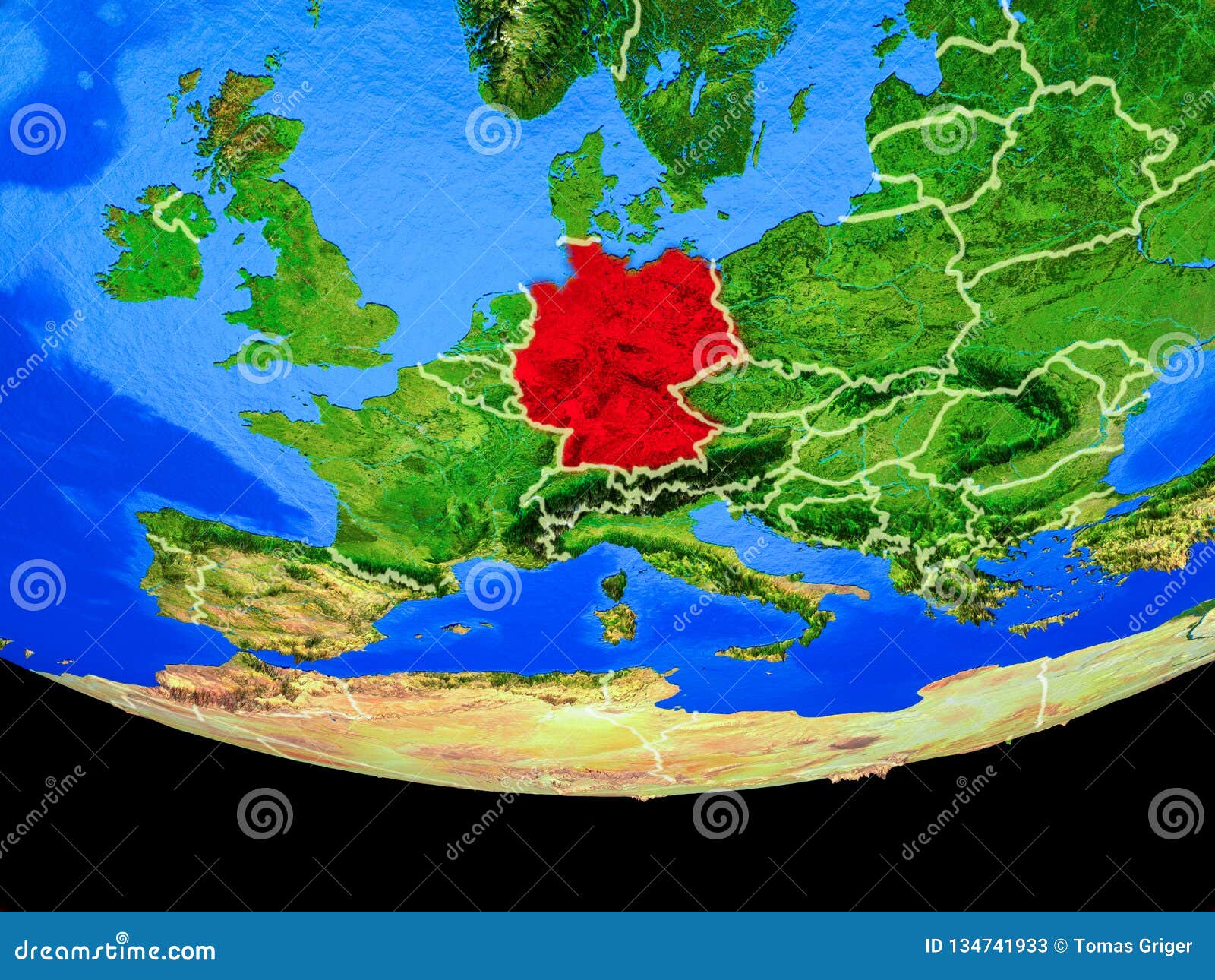 Germany from Space on Earth Stock Illustration - Illustration of ...