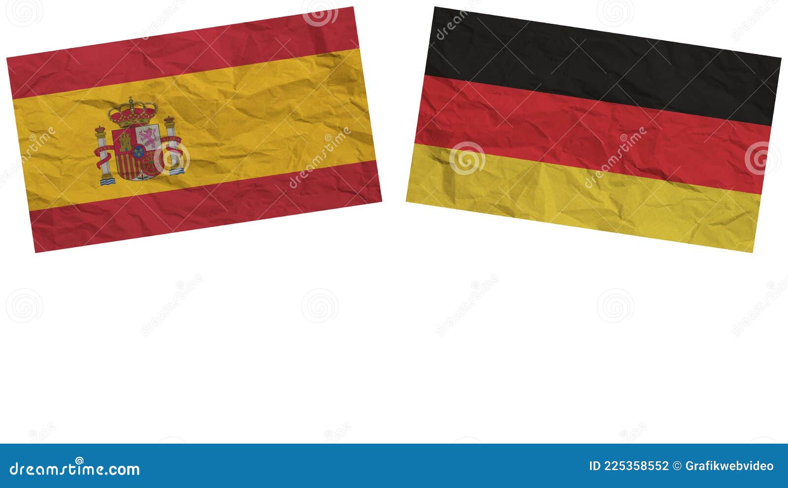 Germany and Spain Flags Together Paper Texture Illustration Stock ...