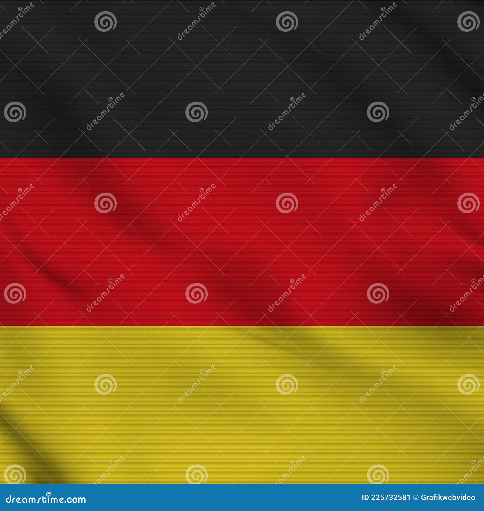 Germany Square Realistic Flag Fabric Texture Effect Illustration Stock ...